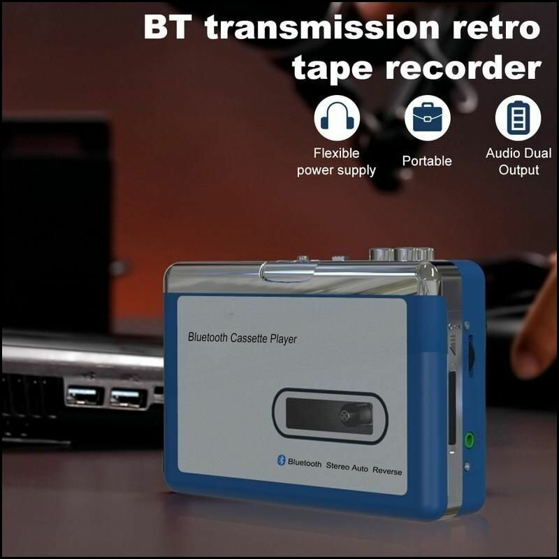 Портативный ретро-кассетный музыкальный проигрыватель, персональный Walkman с поддержкой кассет, 3,5-мм разъём для наушников, беспроводной Bluetooth-кассетный проигрыватель с функцией передачи