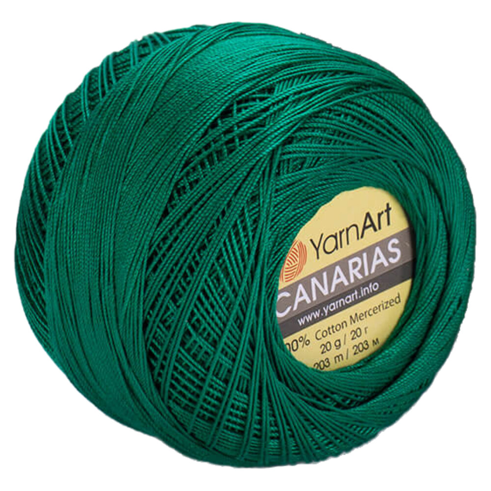 Пряжа для вязания YarnArt Canarias 6334 изумруд 1 моток 20 гр/203 м 100% хлопок мерсеризованный — фото 1