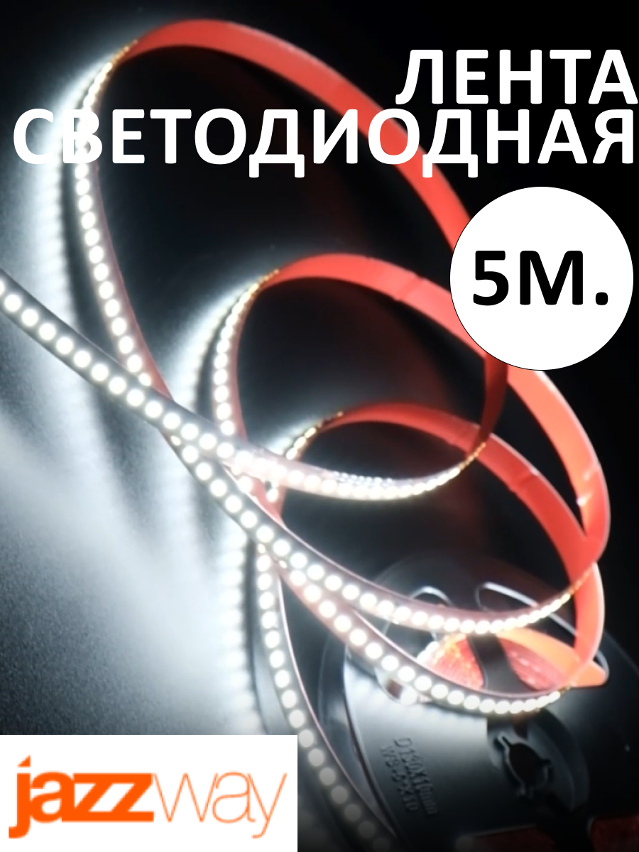 Светодиодная лента Jazzway PLS PRO 2835 24Вт 6000K холодный белый свет IP20 5 м.