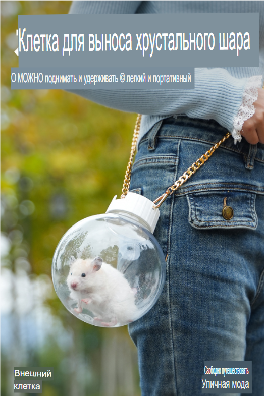Портативная прозрачная клетка для хомяка на вынос, дышащая для лазания по домашним животным