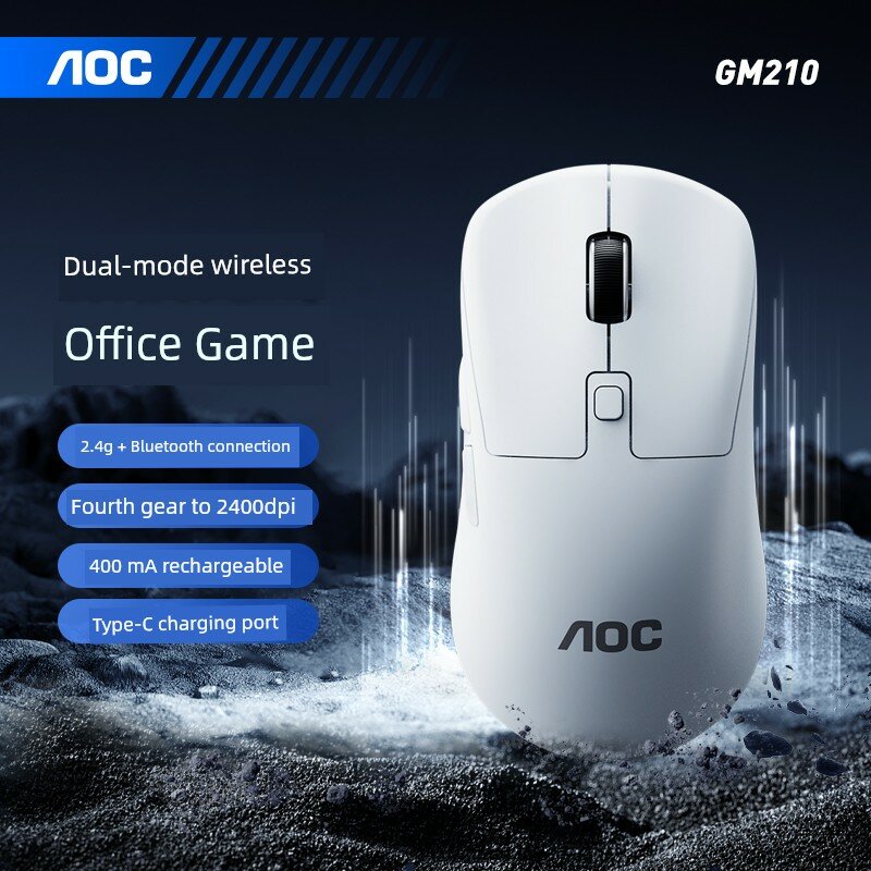 Беспроводная мышь AOC GM210 Bluetooth с двумя режимами работы, перезаряжаемая через Type-C, для ноутбуков и игровых ПК,
