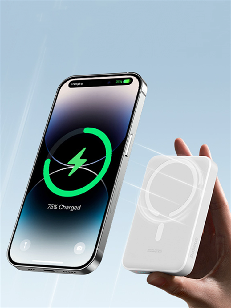Baseus Внешний аккумулятор MagSafe Baseus EnerFill FM41 Mini Magnetic Power Bank 10000mAh 20W E0027T (E0027T01) с кабелем С+С белый