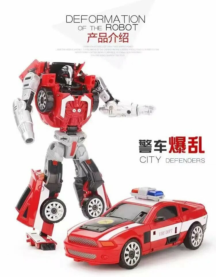Робот трансформер пожарный металлический "Мотоцикл" 2 в 1 / подарок ребенку / BAZUMI