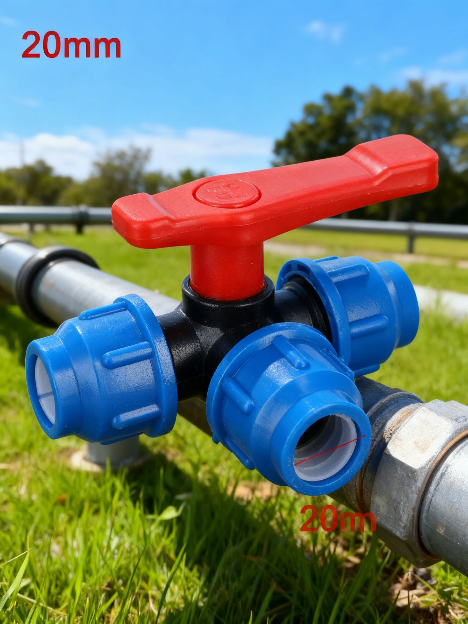 Шаровой кран 20-50 мм из полиэтилена для труб ПНД