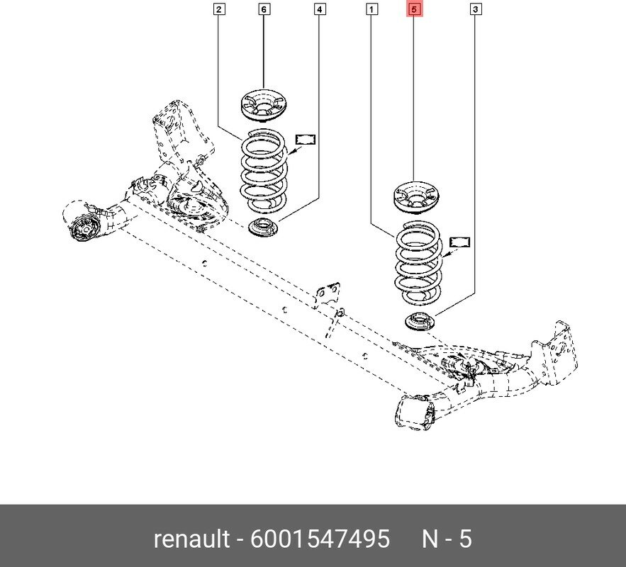 Опора пружины задней подвески RENAULT 6001547495 пластик