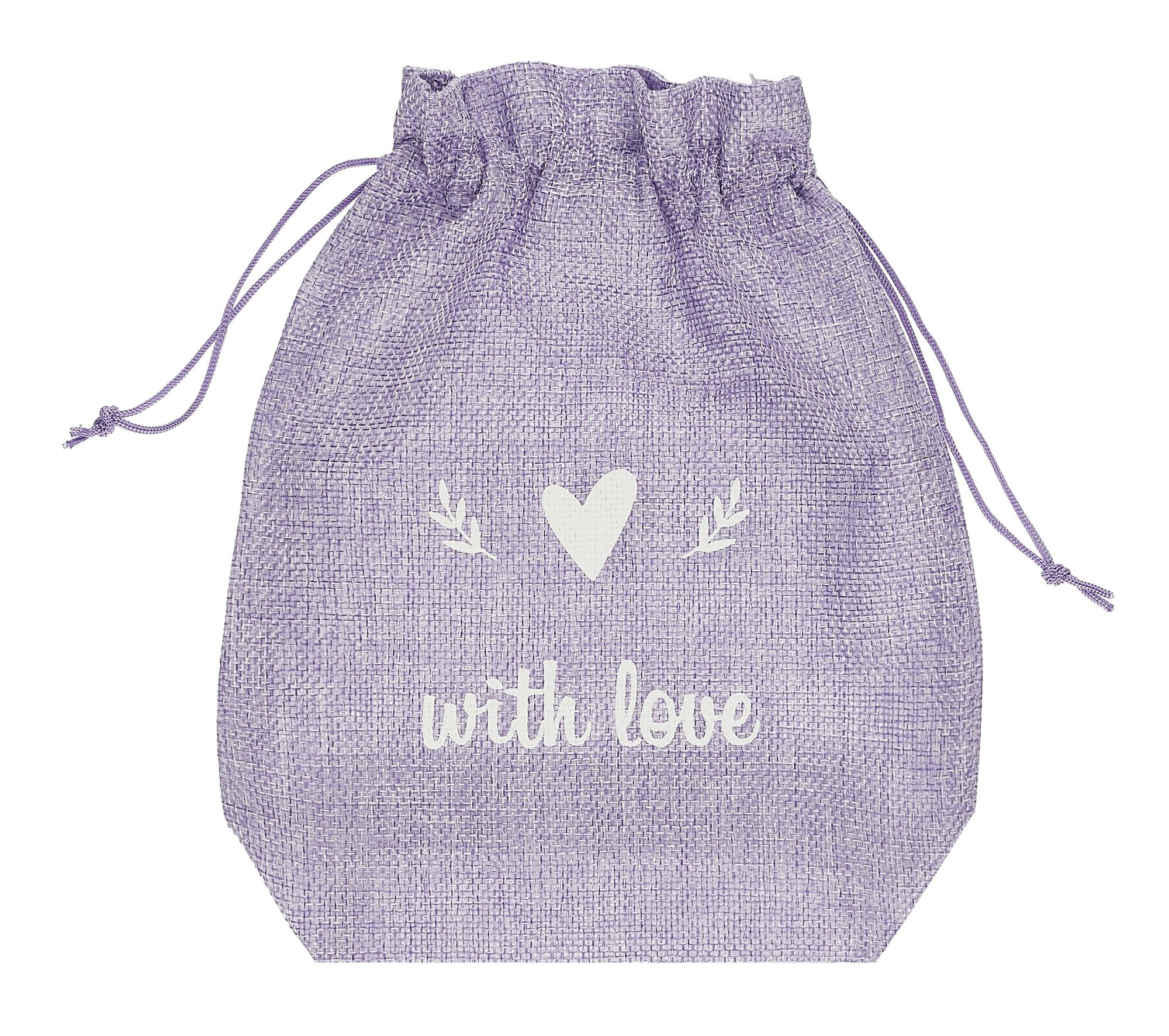 Мешок холщовый «With love», фиолетовый, 20*25*6см, шнурок