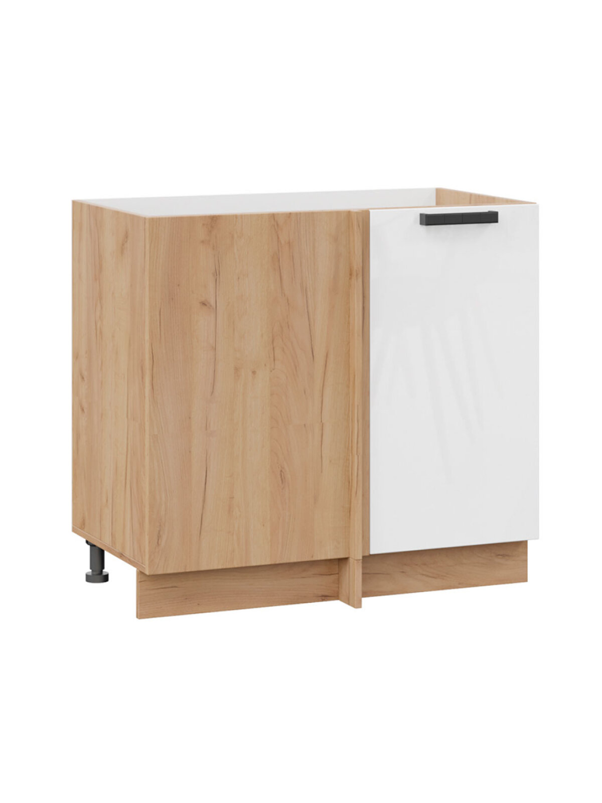 Шкаф кухонный угловой нижний 1000 Пасаденна (белый бриллиант) корпус крафт Huge Mebel. Ширина 1000 Высота 840. Модули кухонные нижние Huge Mebel. Ширина 1000 Высота 840