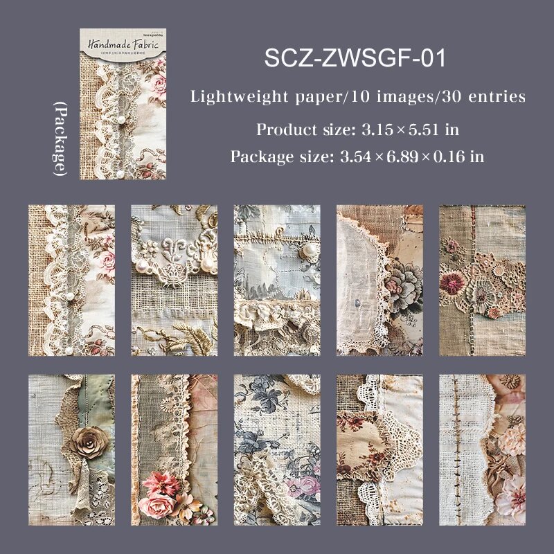 Бумага для скрапбукинга SCZ-ZWSGF-01, 10 шт.