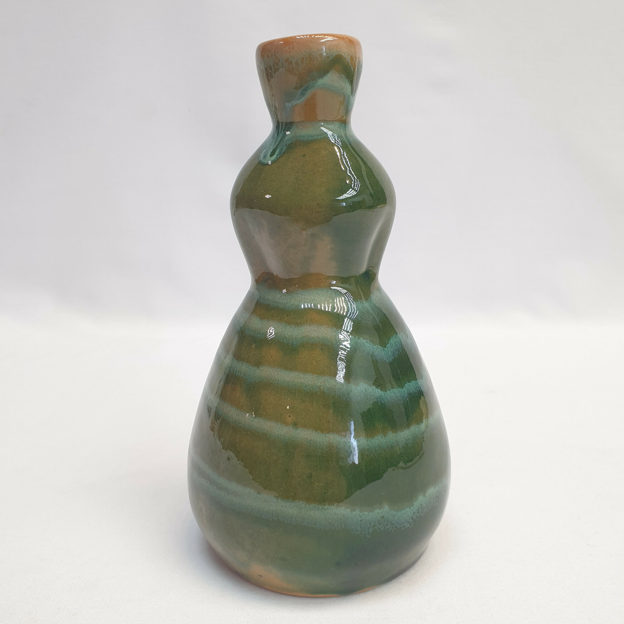 Винтажная ваза 18 см обливная керамика 380 мл СССР