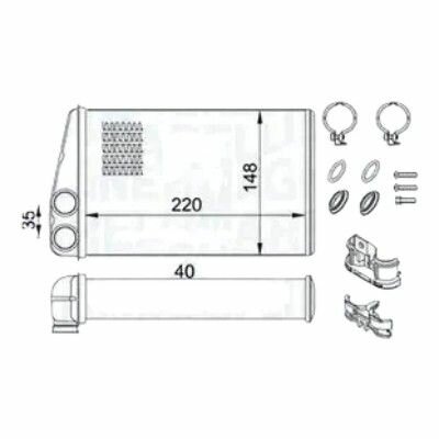 Радиатор отопителя M.MARELLI 350218438000 Renault Scenic 1.9D 03-