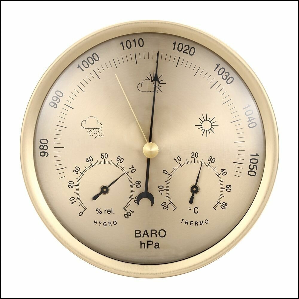 Настенный премиум прибор 3 в 1 для домашнего прогноза погоды, объединяющий механический термометр, гигрометр и барометр