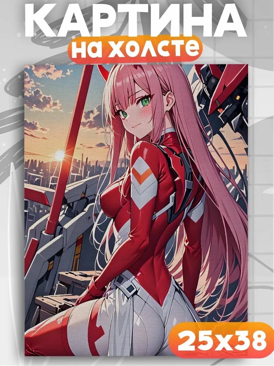 Картина на стену 002 zero two милый во франксе аниме
