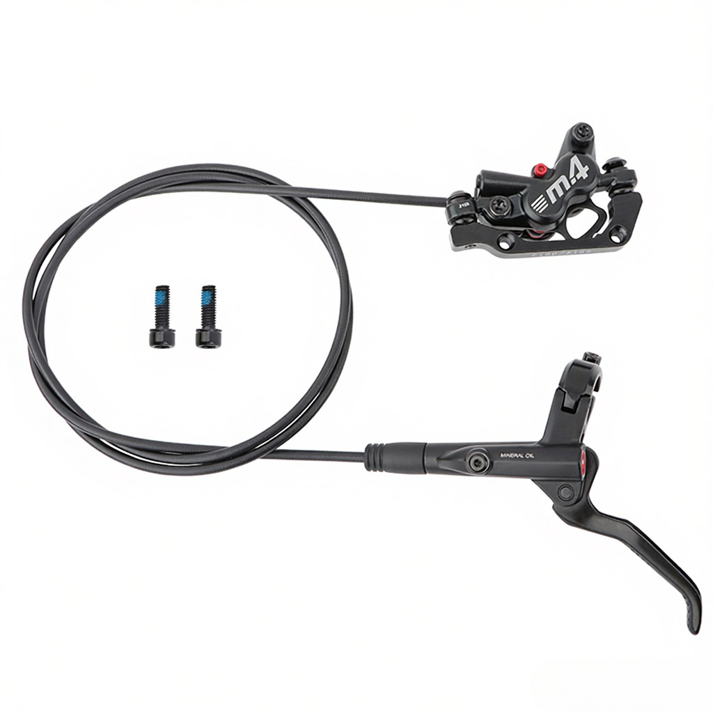 MTB Гидравлический Дисковый Тормоз Задний Калипер с 4 Гидравлическими Поршнями и Двусторонней Тормозной Системой Рычаг Тормоза Левый 22.2 мм Набор для Горных Велосипедов
