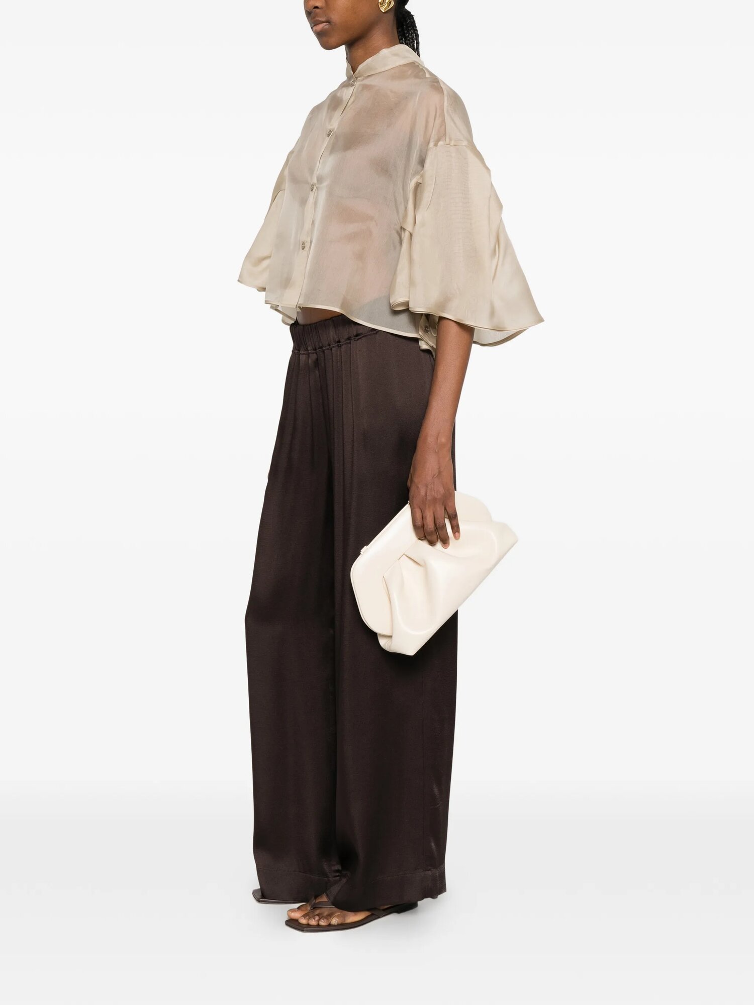 Рубашка Max Mara Ruffled layered shirt, размер M, разноцветный — фото 1