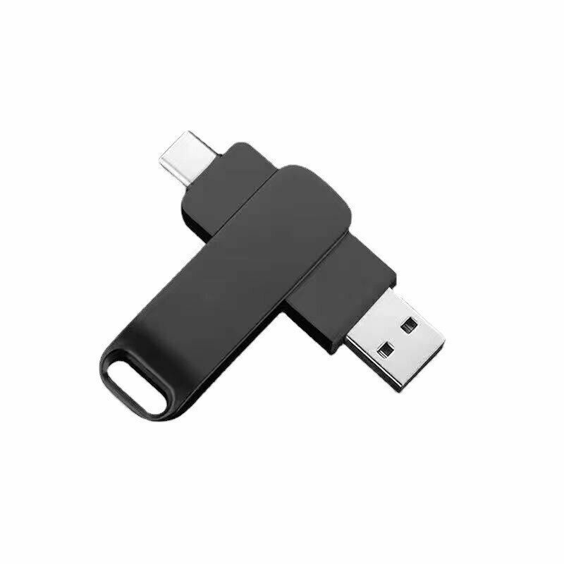 Металлический флэш-накопитель 16 ТБ USB 3.2 +TYPE-C Черный.16TB высокоскоростная передача