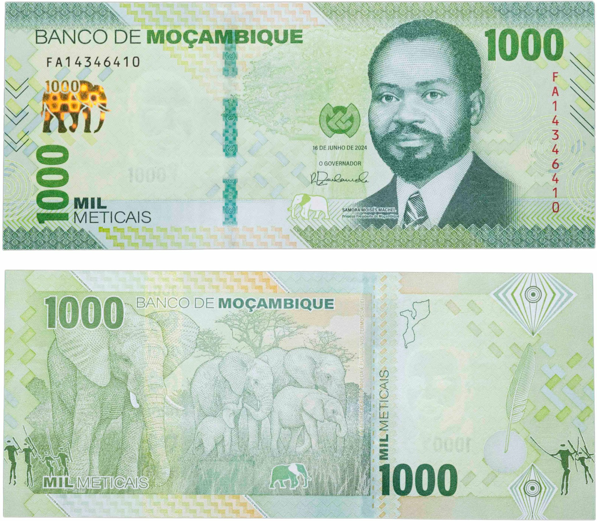 Мозамбик 1000 метикал 2024 год P-W160
