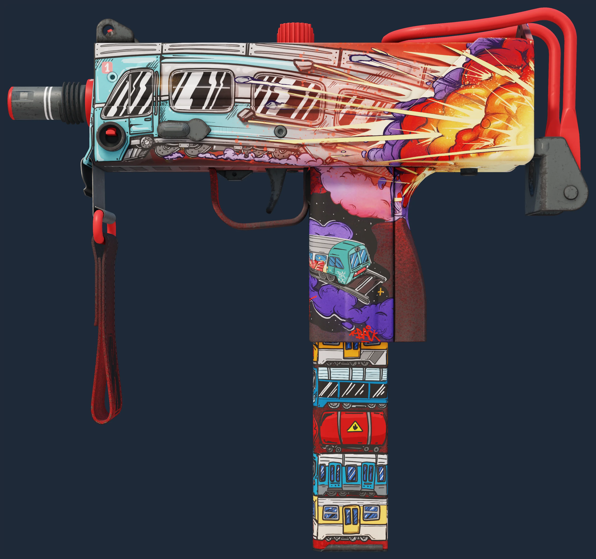 MAC-10 | Сход с рельсов (Поношенное) Скины CS2 с быстрой автовыдачей steam trade