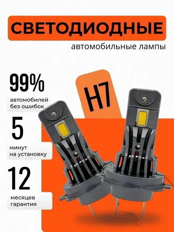 Светодиодные автомобильные лампы H7 LED H7 Mini Для ближнего света 2 шт
