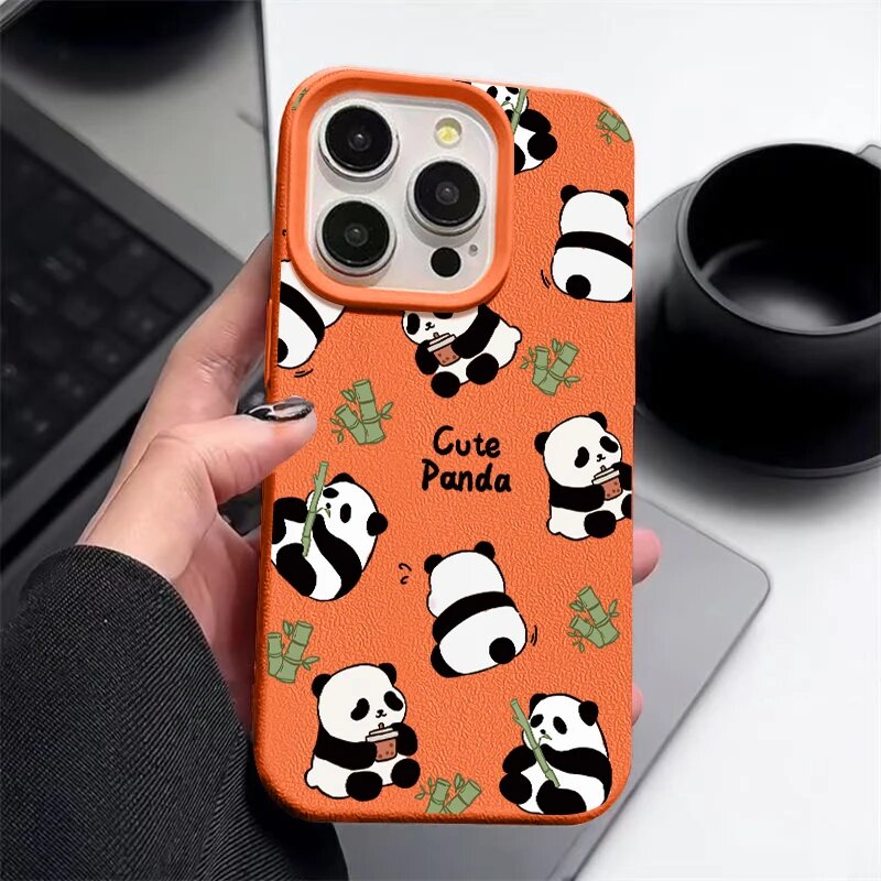Чехол для iPhone 11 Cute Panda, оранжевый, A662