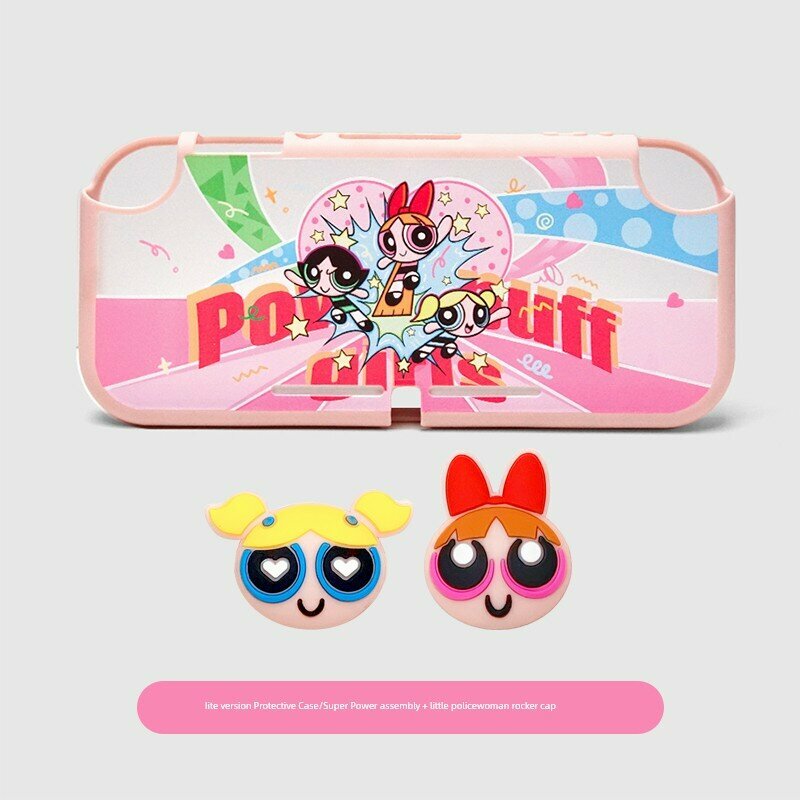 Чехол Powerpuff Girls Супер Сила для Nintendo Switch Lite с ручкой-капотом, прозрачный защитный чехол