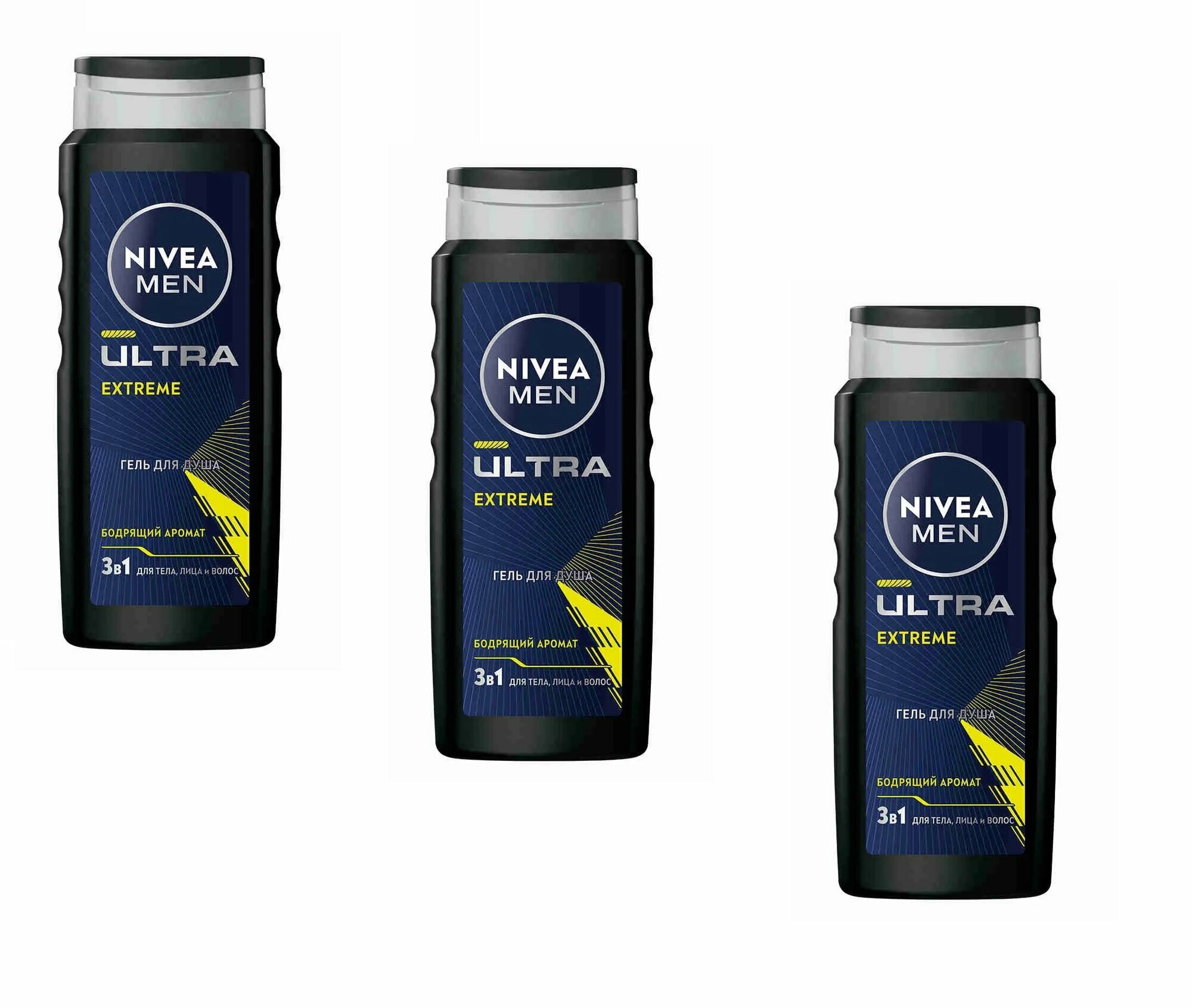 Гeль Nivea Men для душа Ultra Extreme , 500мл 3шт