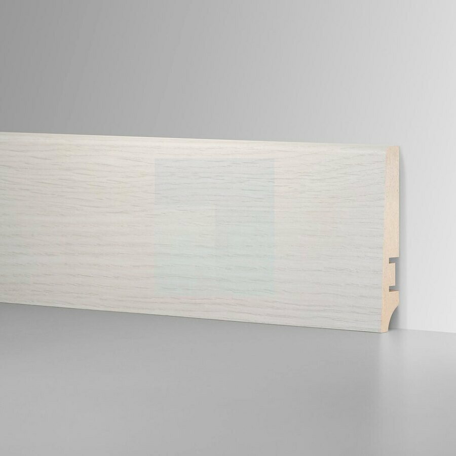 Плинтус МДФ Hannahholz-80 Дуб изящный белый 81402-44, 1 шт.