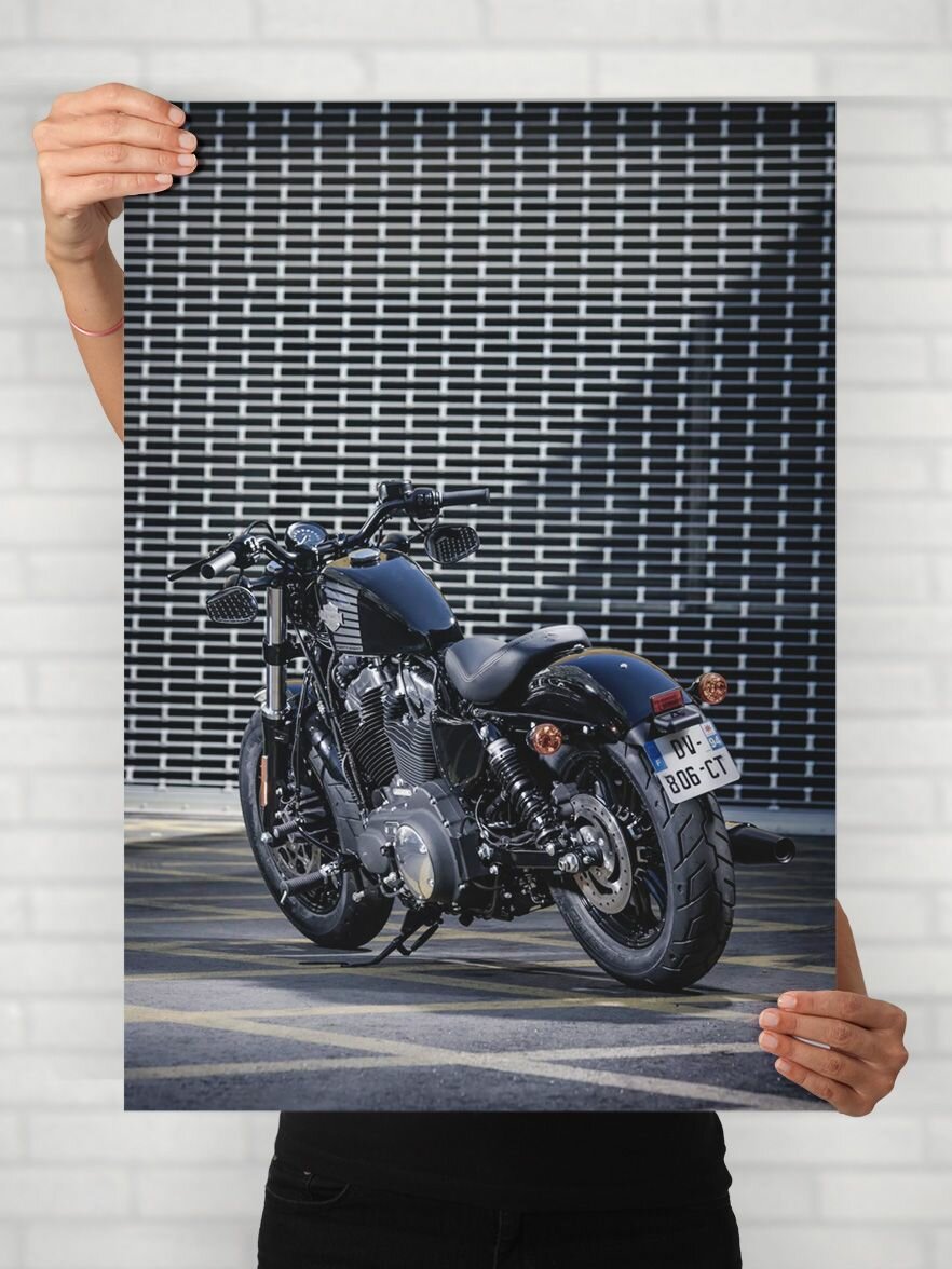 Плакат на стену для интерьера Авто и Мото (Харлей Дэвидсон Форти Эйт XL1200X - Harley Davidson Forty Eight XL1200X) A1 (61x84 см)