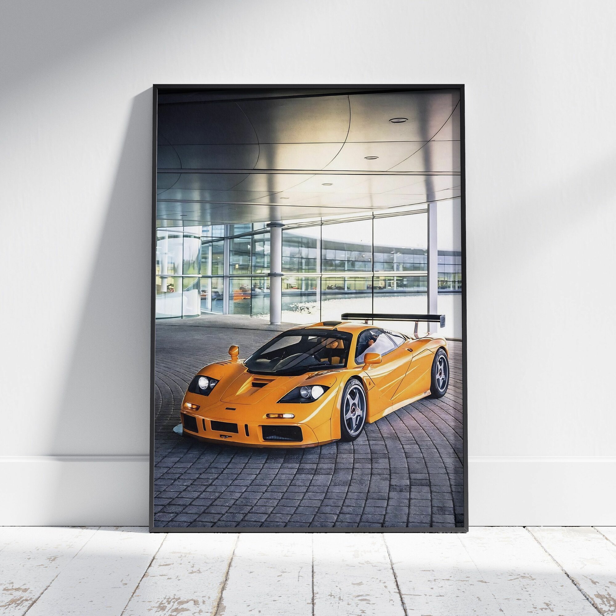 Плакат на стену для интерьера Культовые машины (McLaren F1 5) - Постер по легендарным и классическим ретро автомобилям формата А3 (30x42 см)