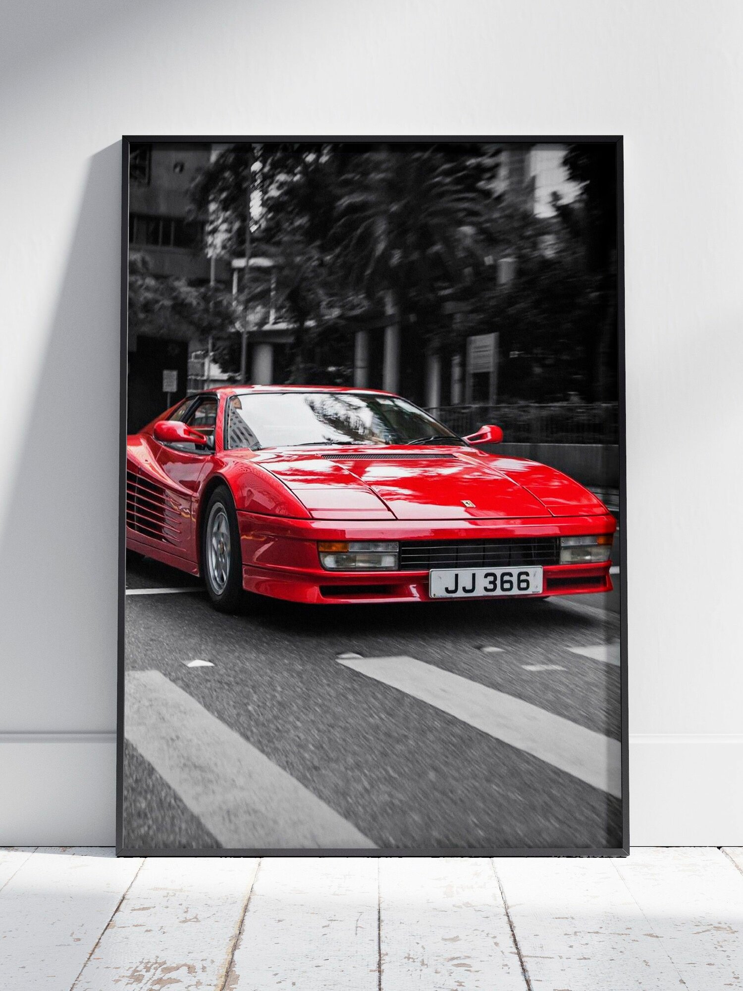 Плакат на стену для интерьера Легенды Авто (Феррари Тестаросса - Ferrari Testarossa 1) - Постер по машине формата A4 (21x30 см)
