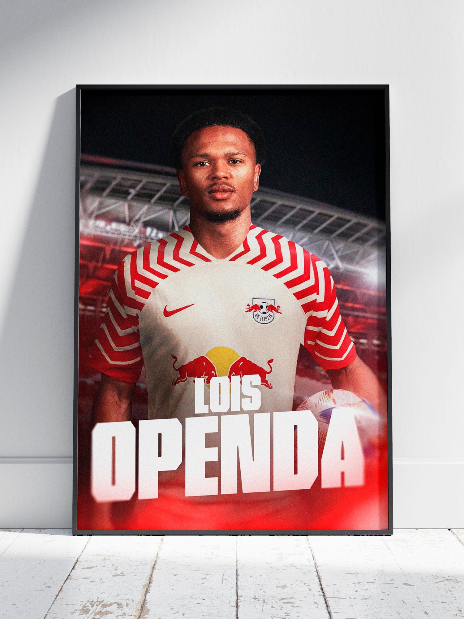 Плакат на стену для интерьера РБ Лейпциг (Лои Опенда - Lois Openda) - Постер по спорту и физической активности формата A3 (30x42 см)