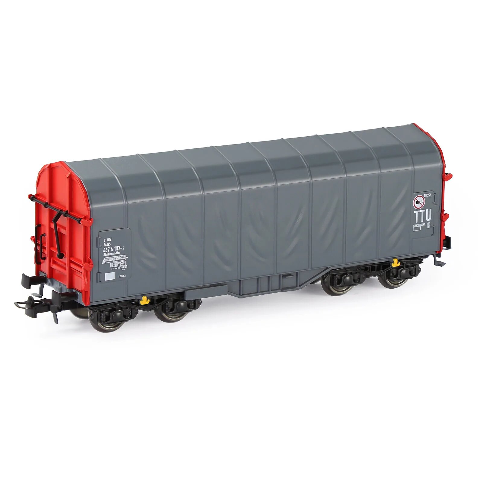 Грузовой вагон HO 1:87, Printed Gray, Красный