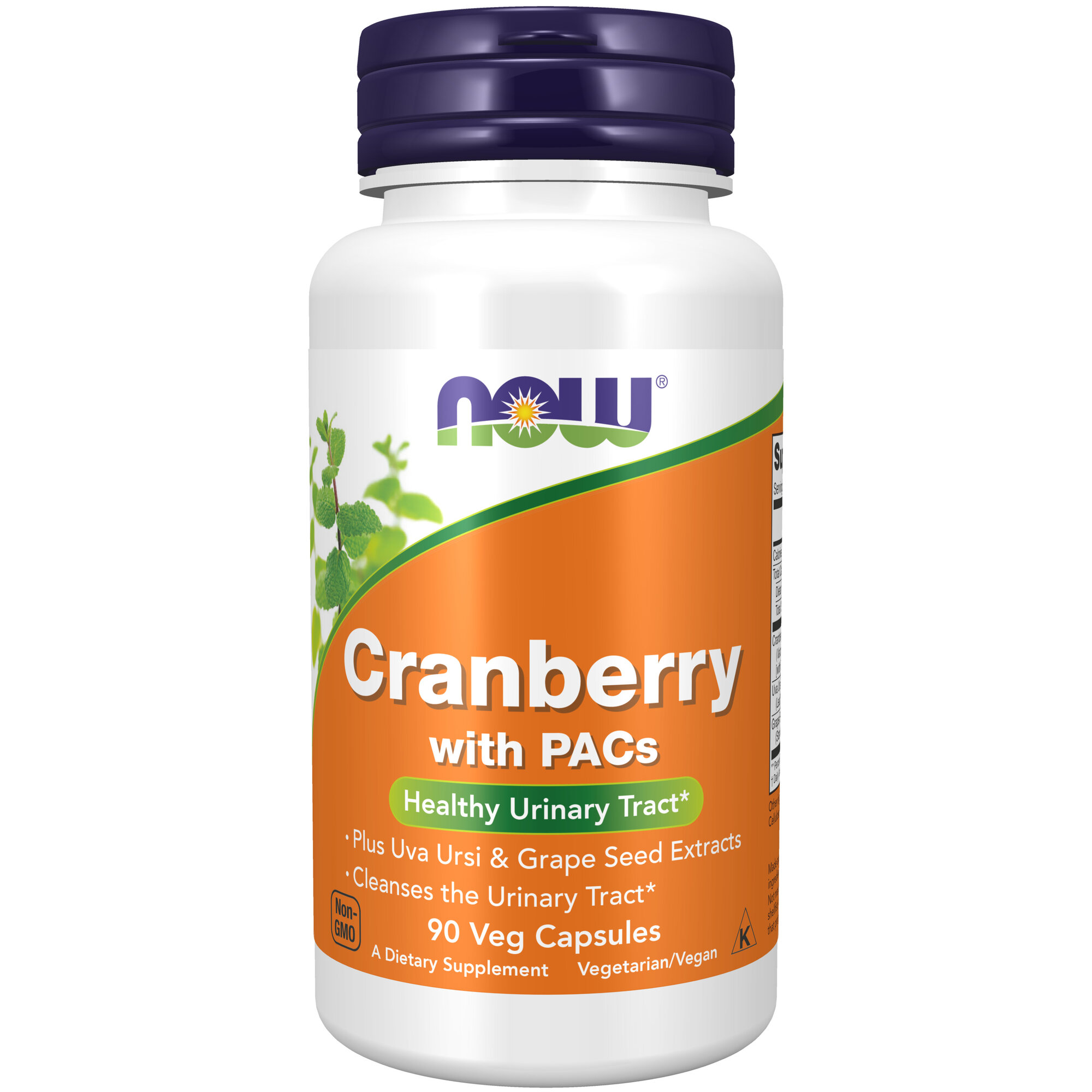 NOW Cranberry with PACs, Клюква, 1000 мг, 90 капсул, для почек, мочегонное, от цистита, антиоксидант, для иммунитета