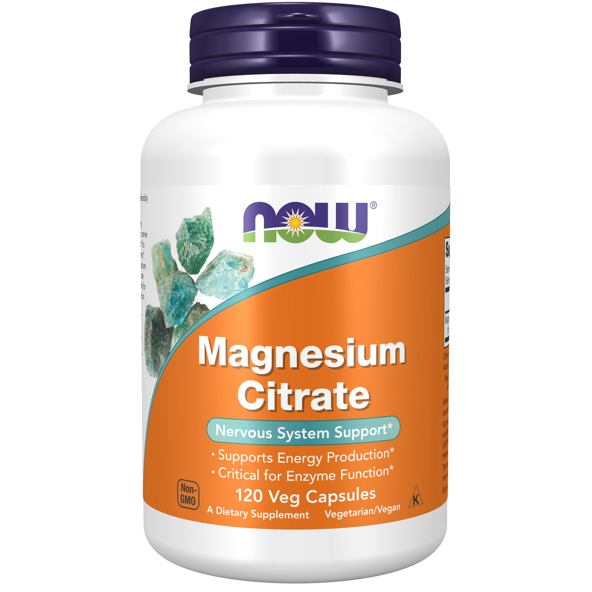 NOW Magnesium Citrate, Магний цитрат 400мг, 120 капсул, для зубов и костей, для нервной системы, для энергии, антистресс