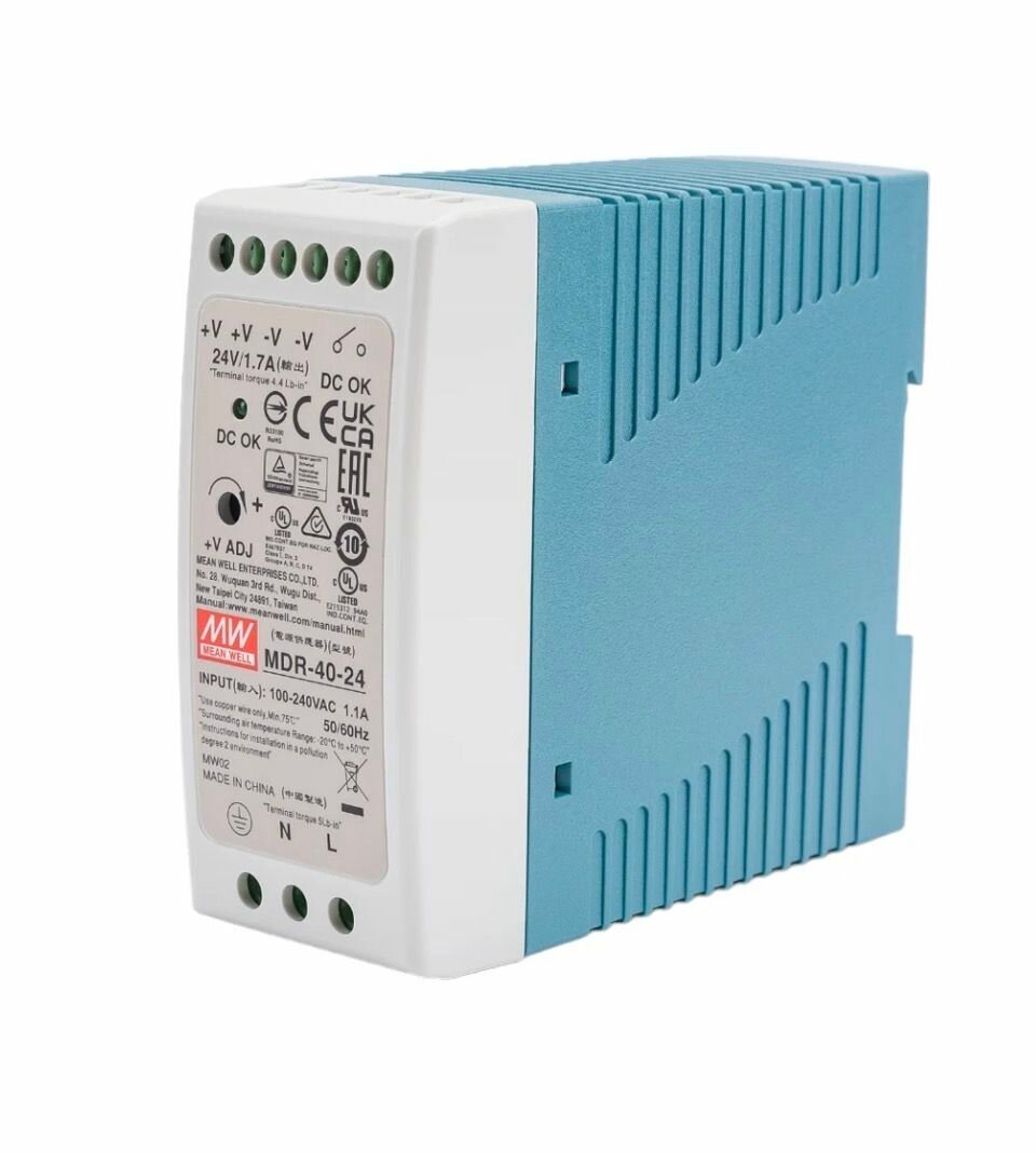 MDR-40-24 Источник питания, AC-DC, 40Вт, на DIN рейку