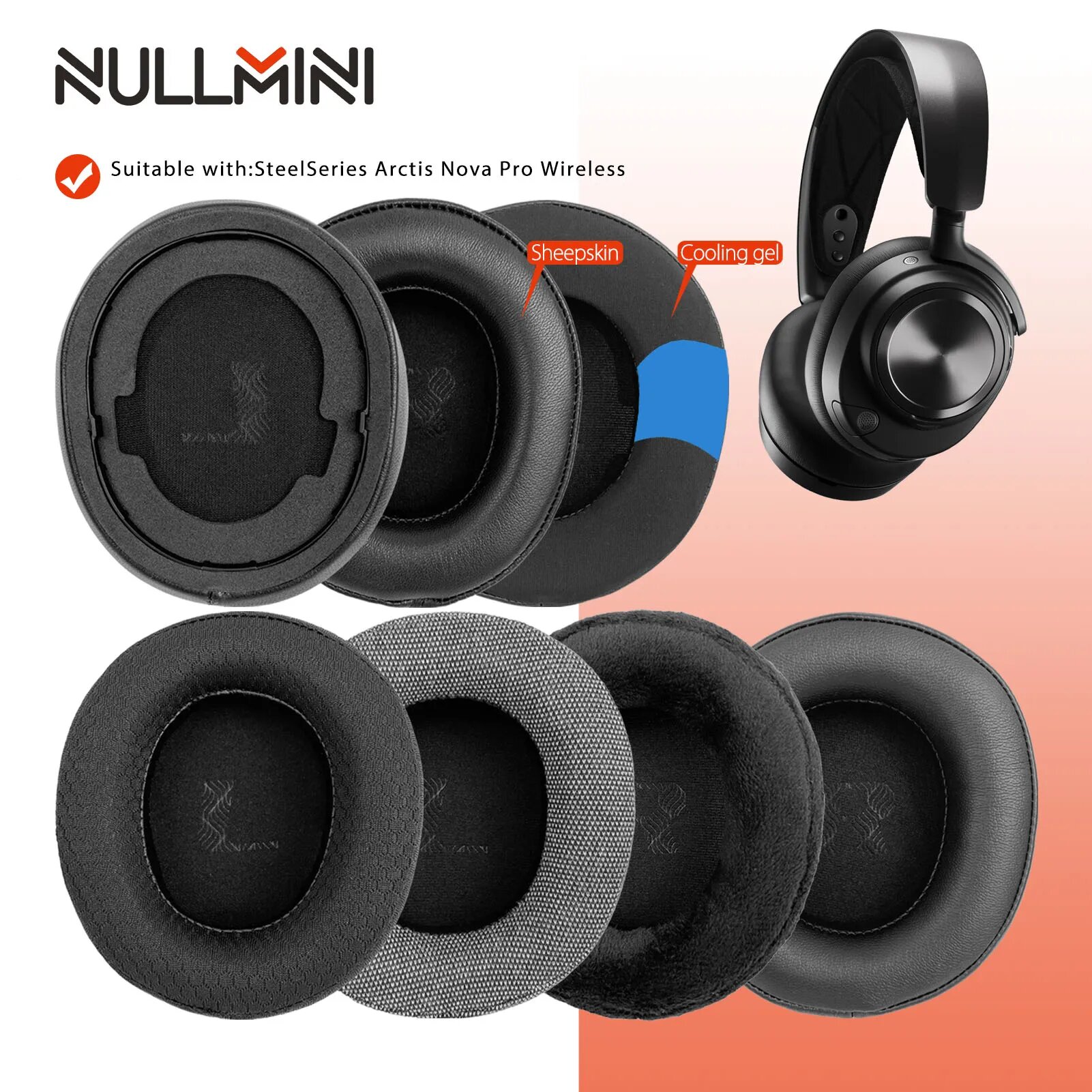 Амбушюры NullMini Cooling gel для Steelseries Arctis Nova Pro — фото 1