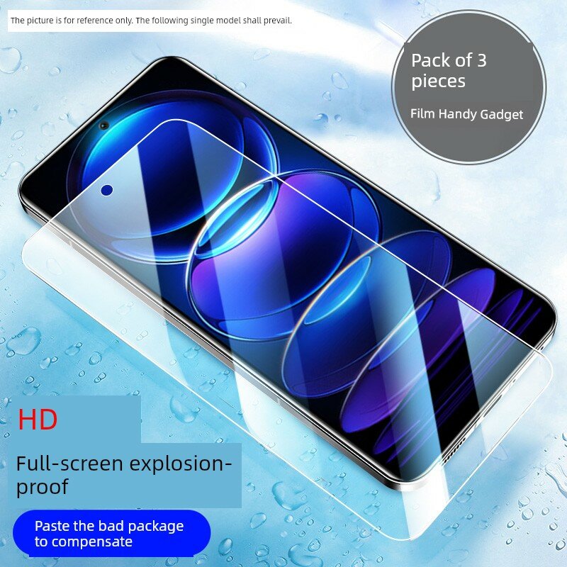 Redmi Note 12R Прозрачное защитное стекло, анти-отпечатки, полный экран 3 листа
