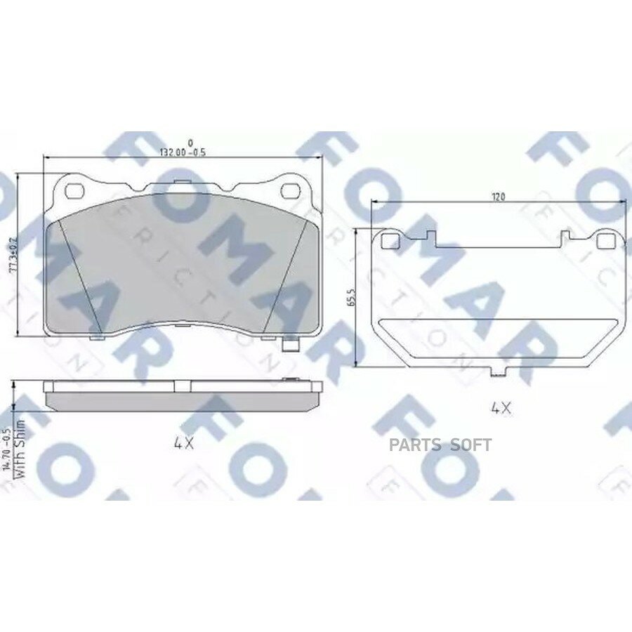 FOMAR-FRICTION FO996481 FO996481 колодки дисковые передние!\ Chevrolet Camaro 6.2 16> , Ford Mustang 09>