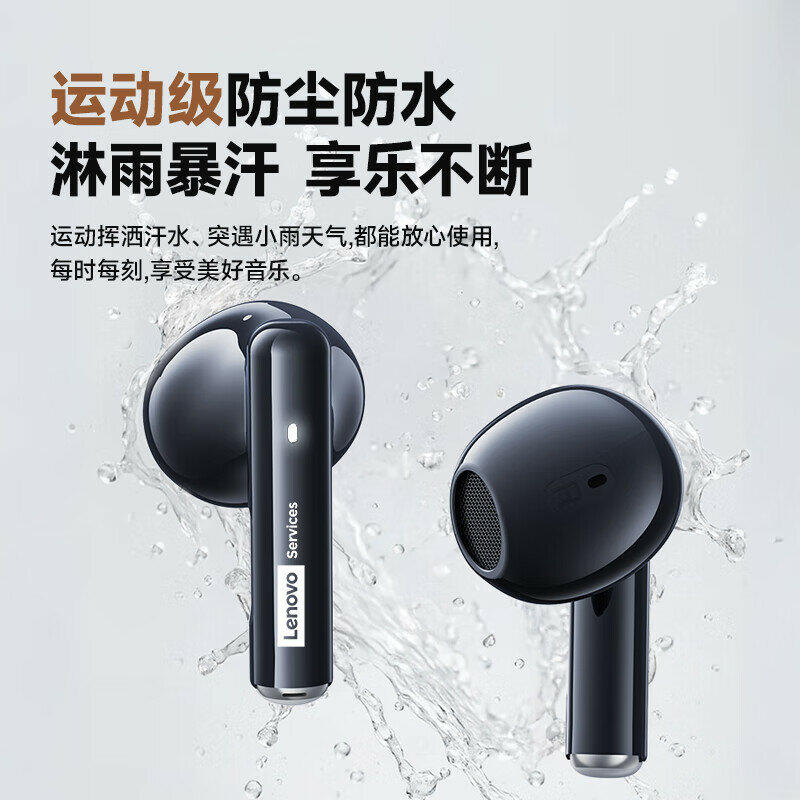 Lenovo беспроводные Bluetooth наушники полупрозрачные для музыки, игр, спорта и бега шумоподавление долгий срок службы