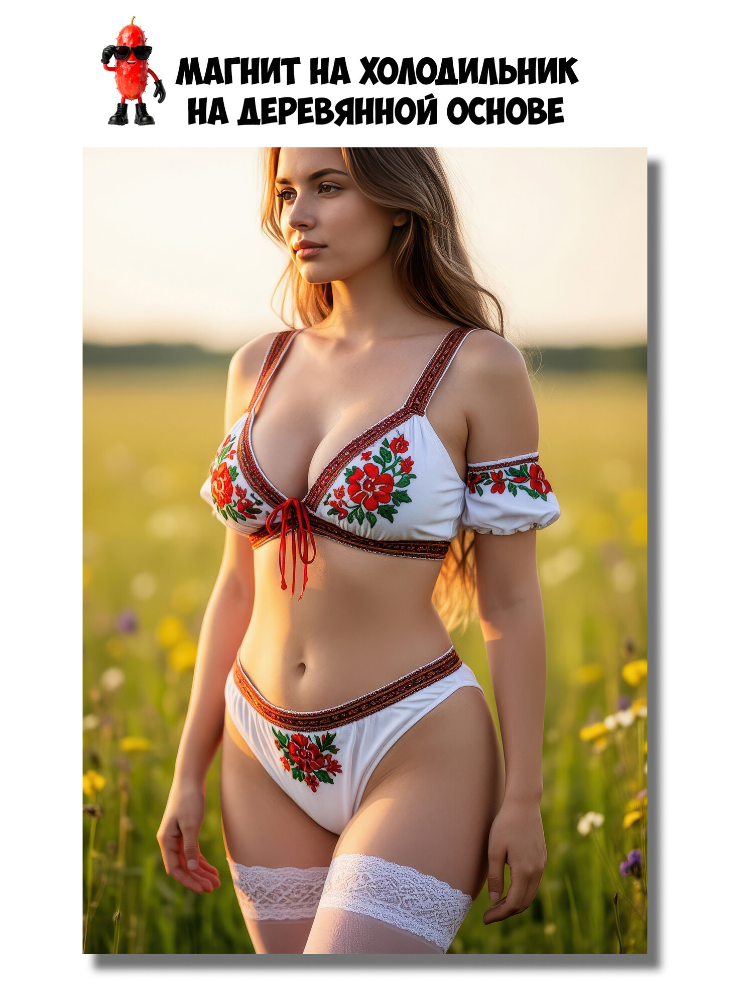 Магнит на холодильник Девушка. Славянский стиль