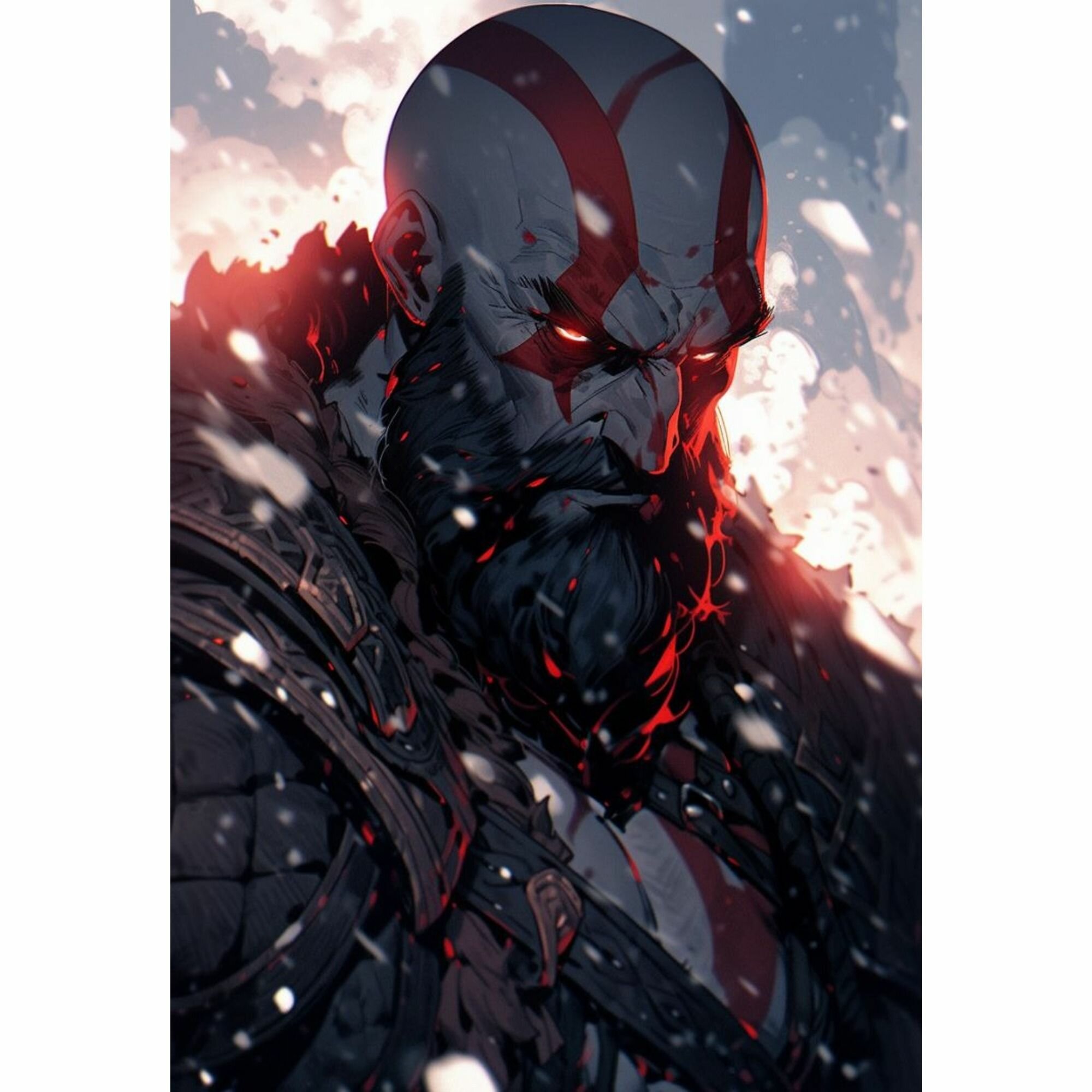 Алмазная Мозаика "God of War Игра Кратос" 50х70 См Алмазная Вышивка / Картина Стразами Подарков / Украшения