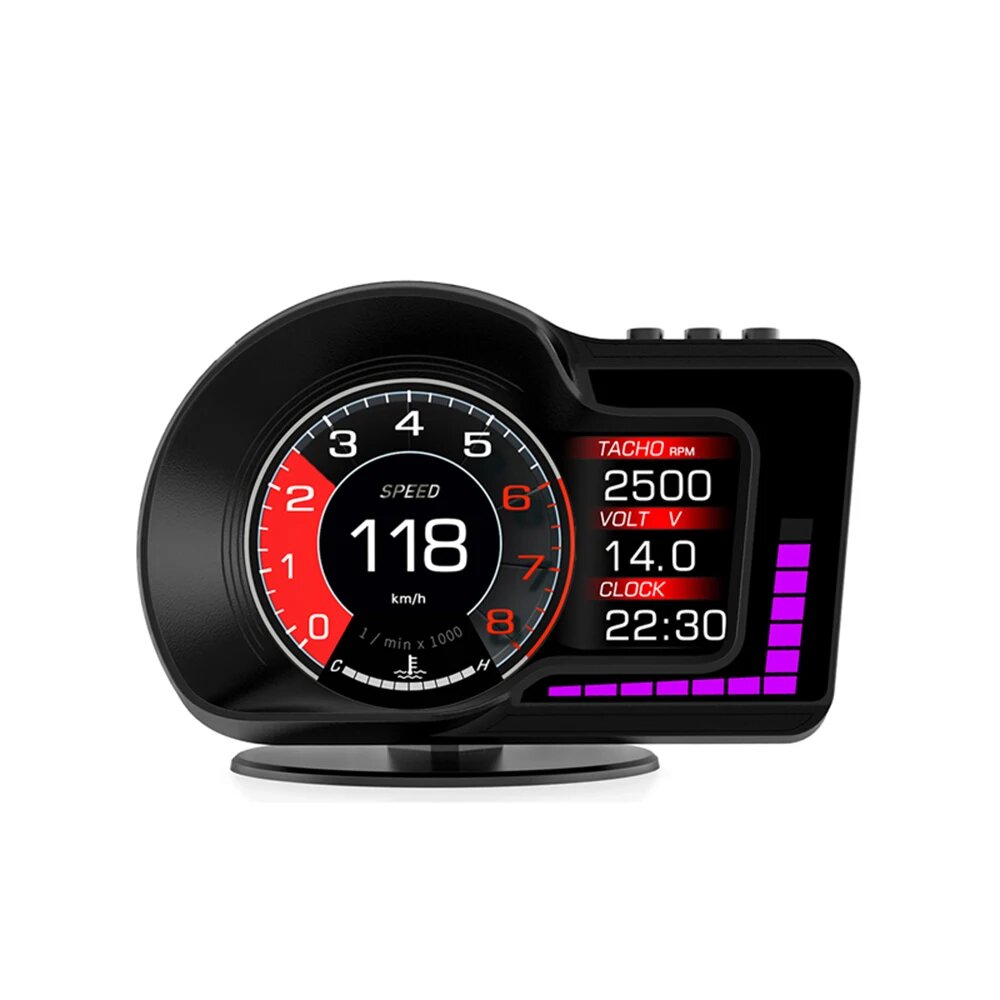Дисплей KWHUD HUD OBD2, бортовой компьютер, спидометр, измеритель температуры воды для Smart Fortwo 453 451 450 2008-2024