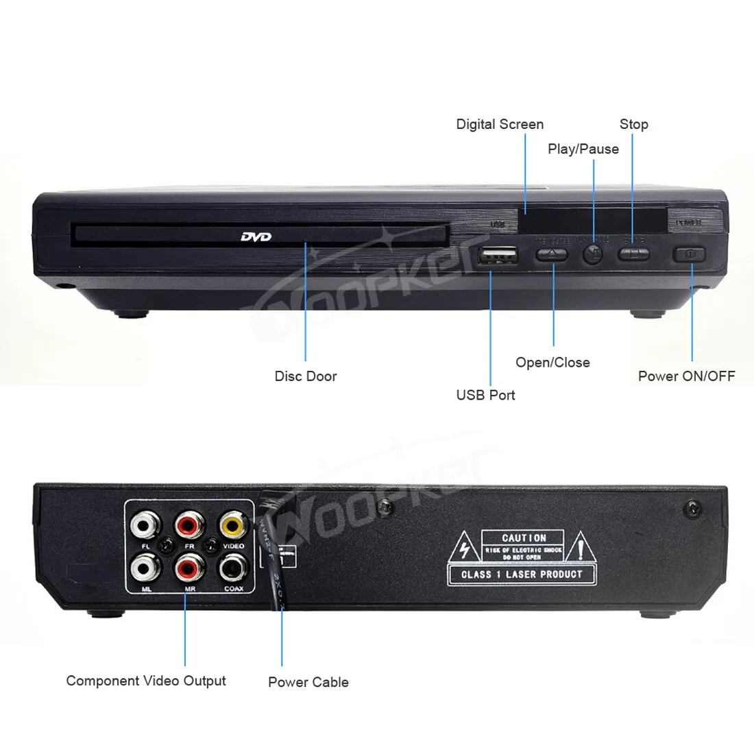 Woopker DVD-225 плеер 720p US Plug — фото 1