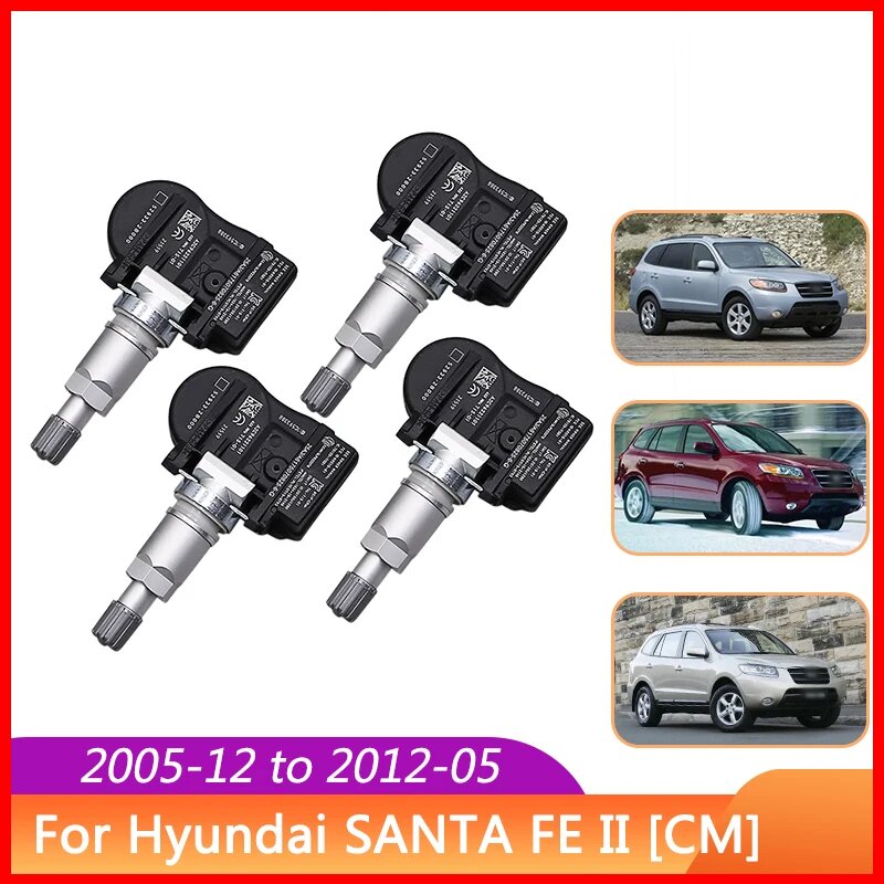 Для 2005-2012 Hyundai Santa Fe Ii [CM] 52933-2B000 529332B000 TPMS 433 МГц Датчик контроля давления в шинах