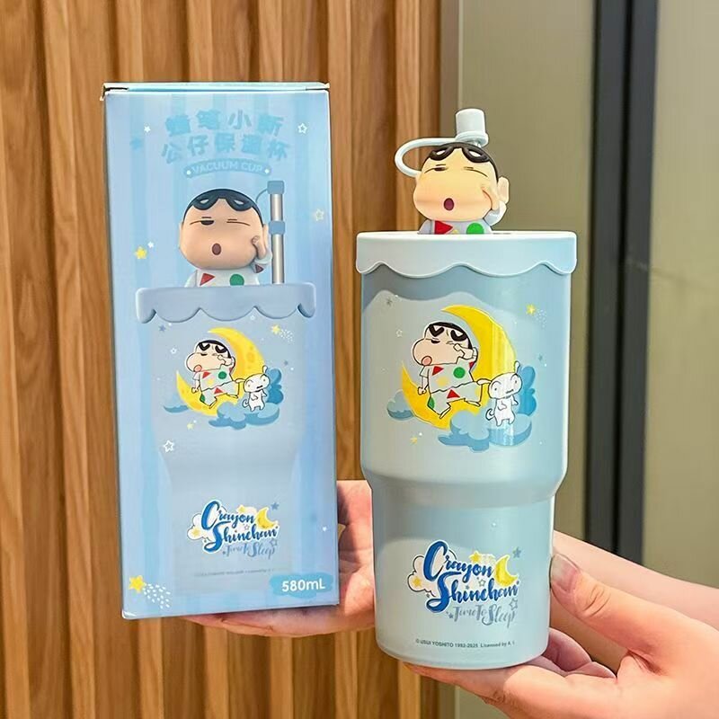 Термокружка Crayon Shin-chan для женщин, новинка 2025 года, высококачественная чашка со льдом, пара стаканов для воды, домашняя чашка, подарок на день рождения