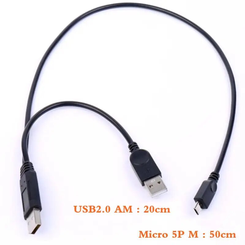 Кабель USB2.0 AM - Micro USB 5P M 20+50см