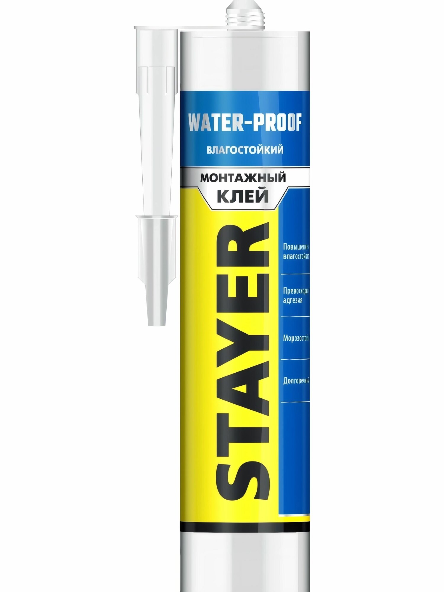 Монтажный клей STAYER WATERPROOF 280 мл белый влагостойкий Professional 41325 - 12 шт