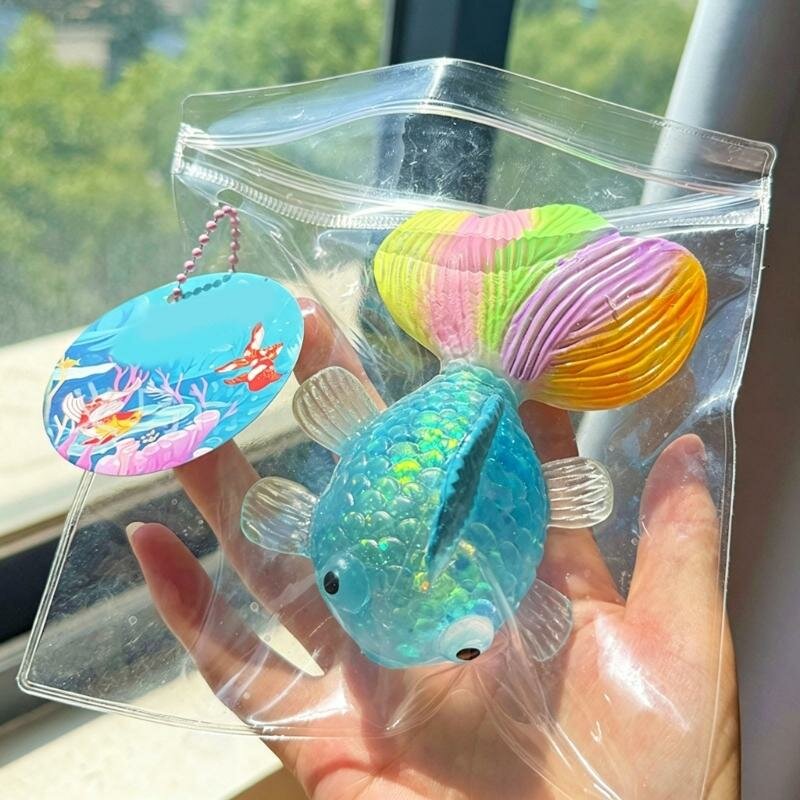 Радужная игрушка-антистресс в форме золотой рыбки, Синий