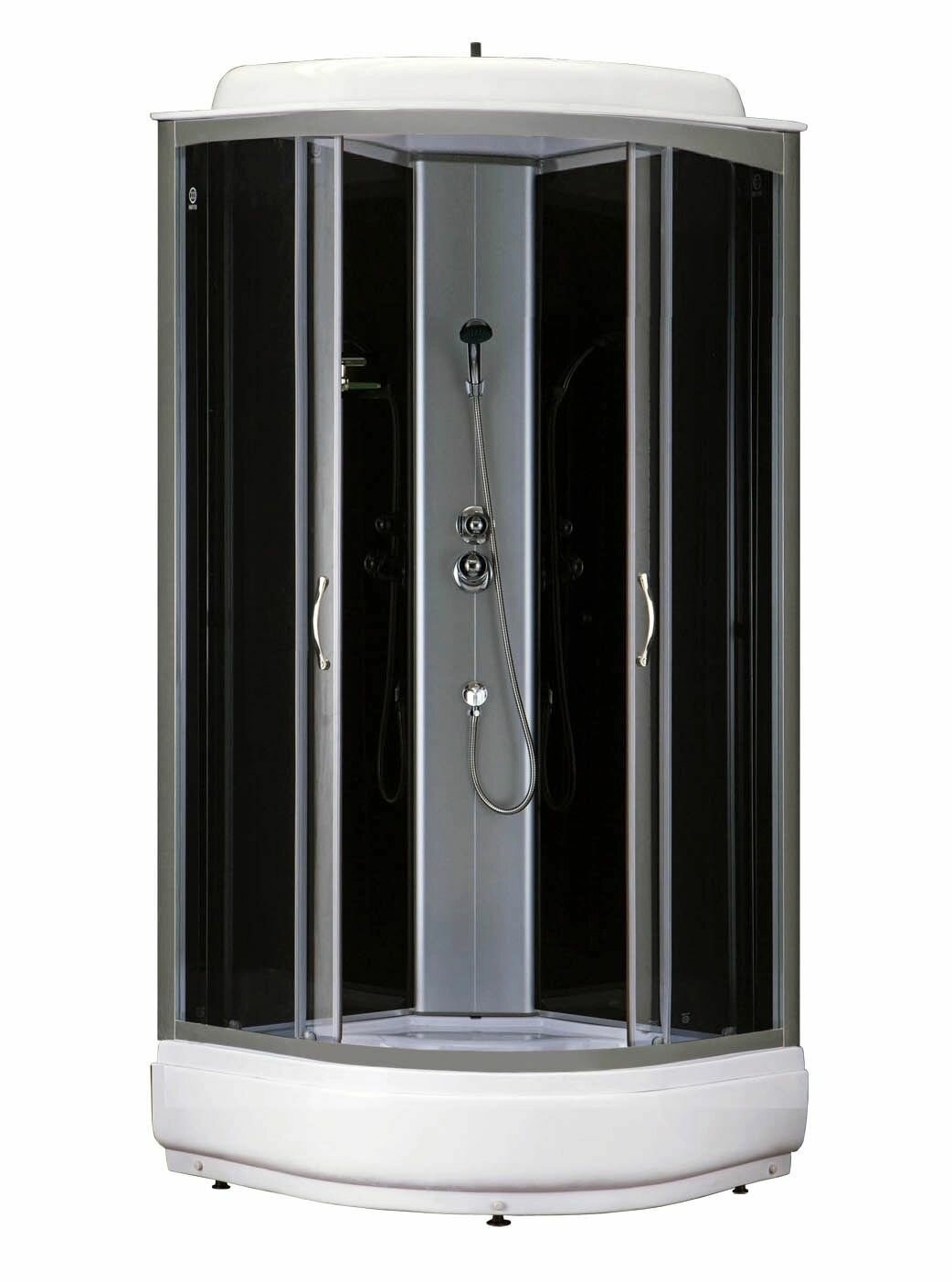Душевая кабина Loranto CS-6690-25 G 90х90х215 прозрачное стекло, поддон 25 см, черная