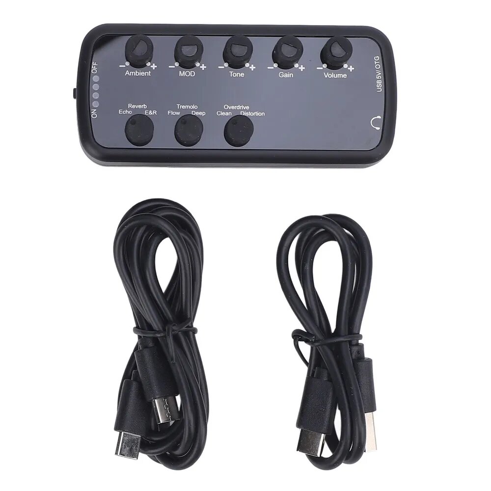 Усилитель для наушников Bass: Clean, Overdrive, Distortion, Echo, Reverb, Chorus, Tremolo