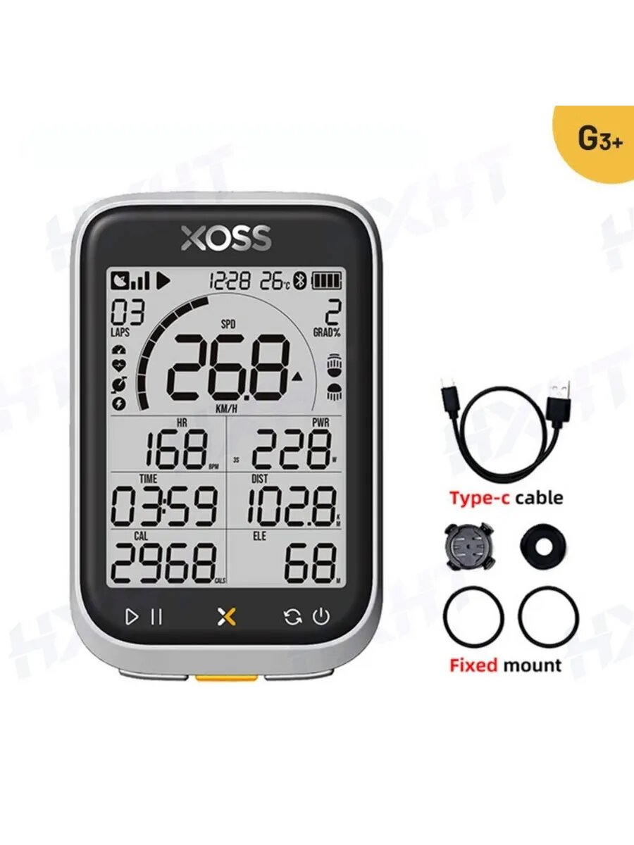 XOSS G3+ GPS Велокомпьютер: G Plus Беспроводной Спидометр IP67 Водозащищенный